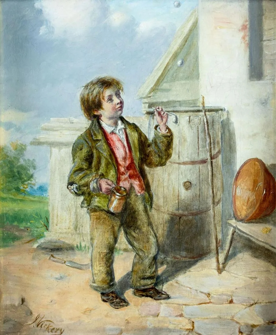 George Herbert Vickery | Boy Blowing Bubbles | MutualArt