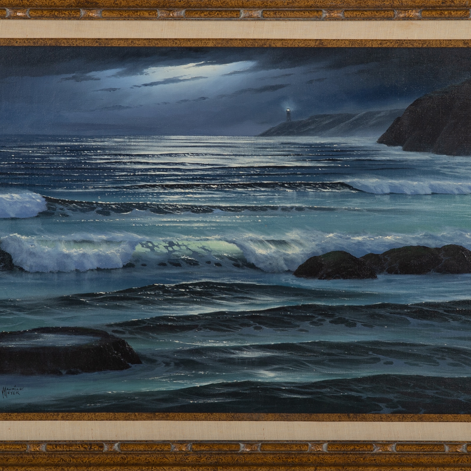 Maurice Meyer | Seascape by Moonlight | MutualArt