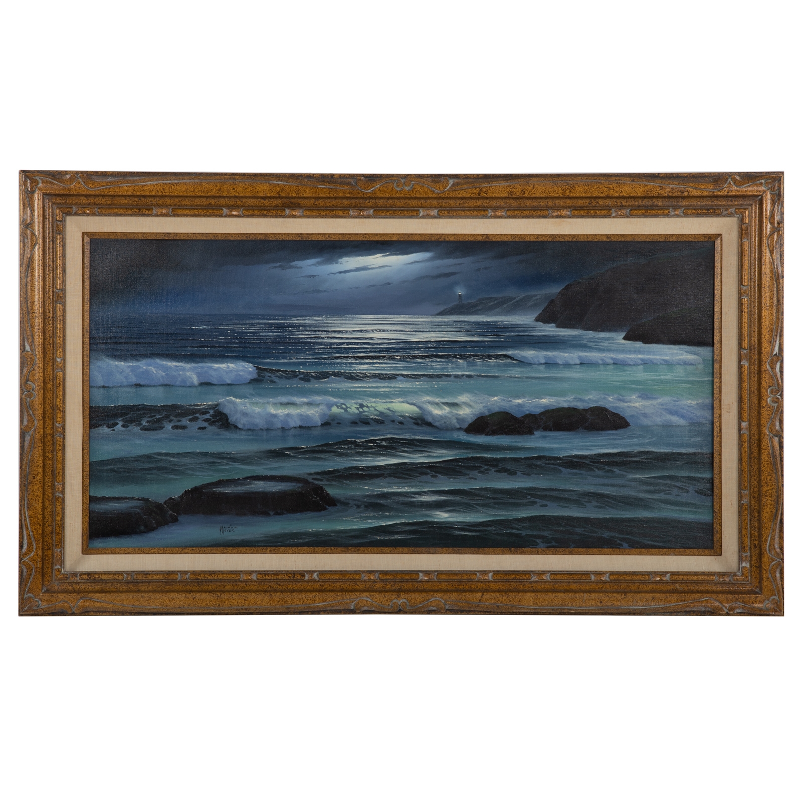 Maurice Meyer | Seascape by Moonlight | MutualArt