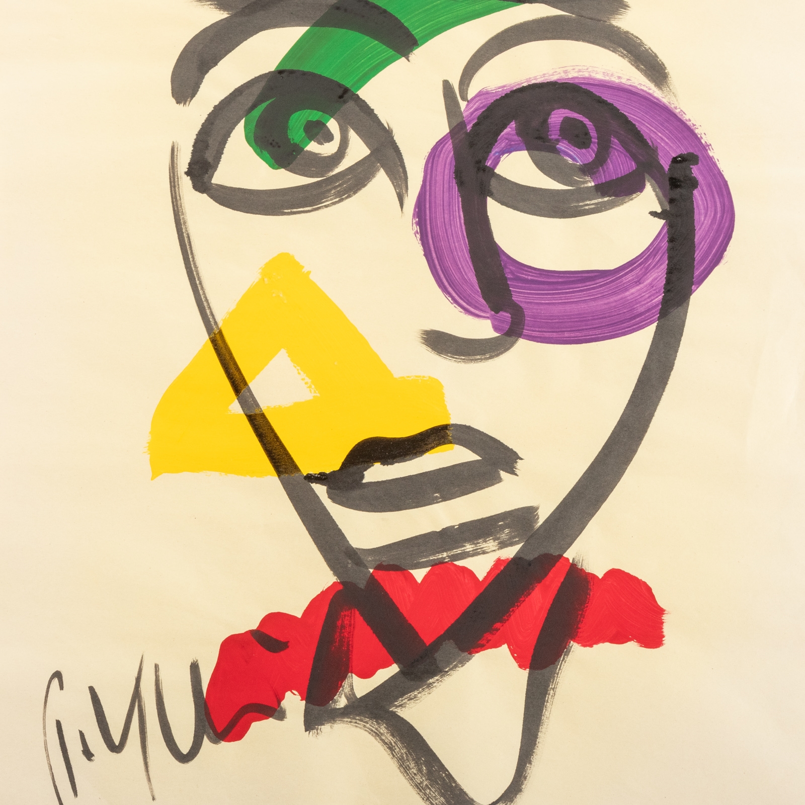 Peter Robert Keil | Three Abstract Face Artworks | MutualArt