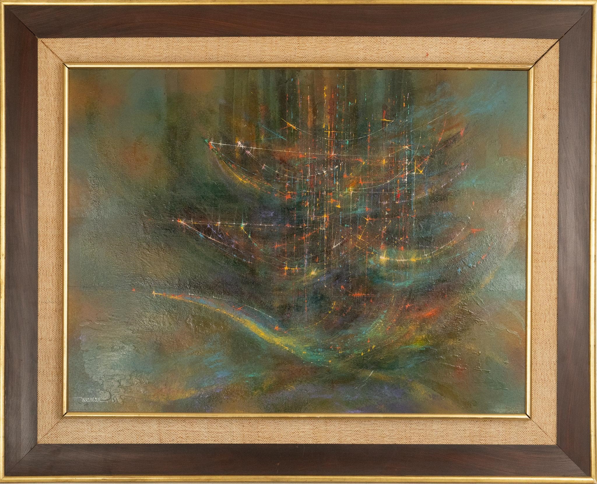 Leonardo Nierman | Abstract Ship in ocean (1963) | MutualArt