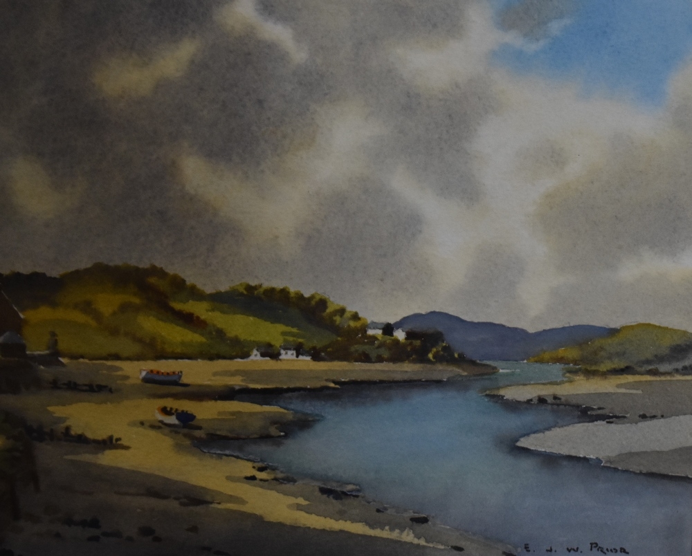 Ebenezer John Woods (jack) Prior | A sunlit estuary scene with ...