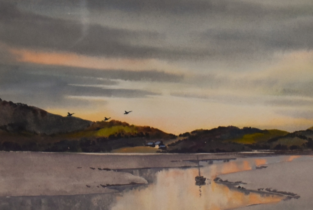Ebenezer John Woods (jack) Prior | An estuary scene at low light with ...