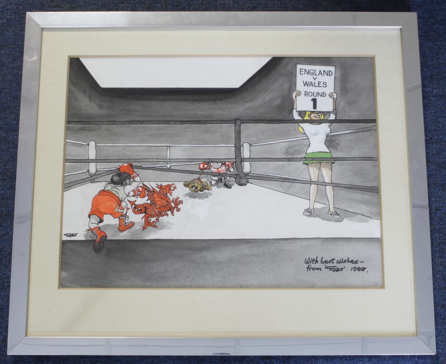 Carl Ronald Giles | A boxing match between a British bulldog and a ...