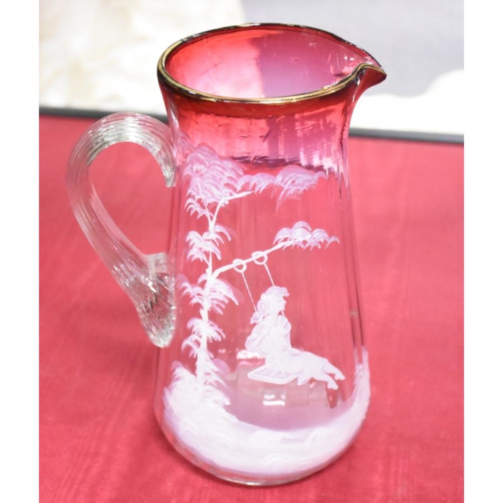 Mary Gregory | Jug with etched decoration | MutualArt