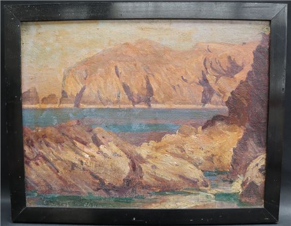 Christopher David Williams | A beach scene with Rocky outcrops | MutualArt
