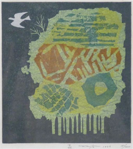 Fumio Fujita | Trees with Bird (1976) | MutualArt