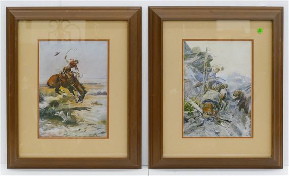 Charles Marion Russell | Pair Vintage Charles Russell Western Prints20 ...