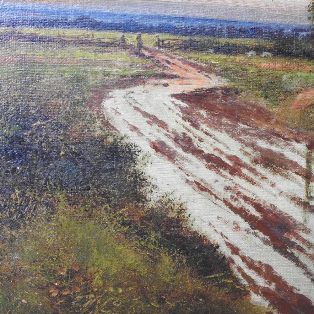 Henry Bates Joel | extensive sunset landscape with figures (1918 ...