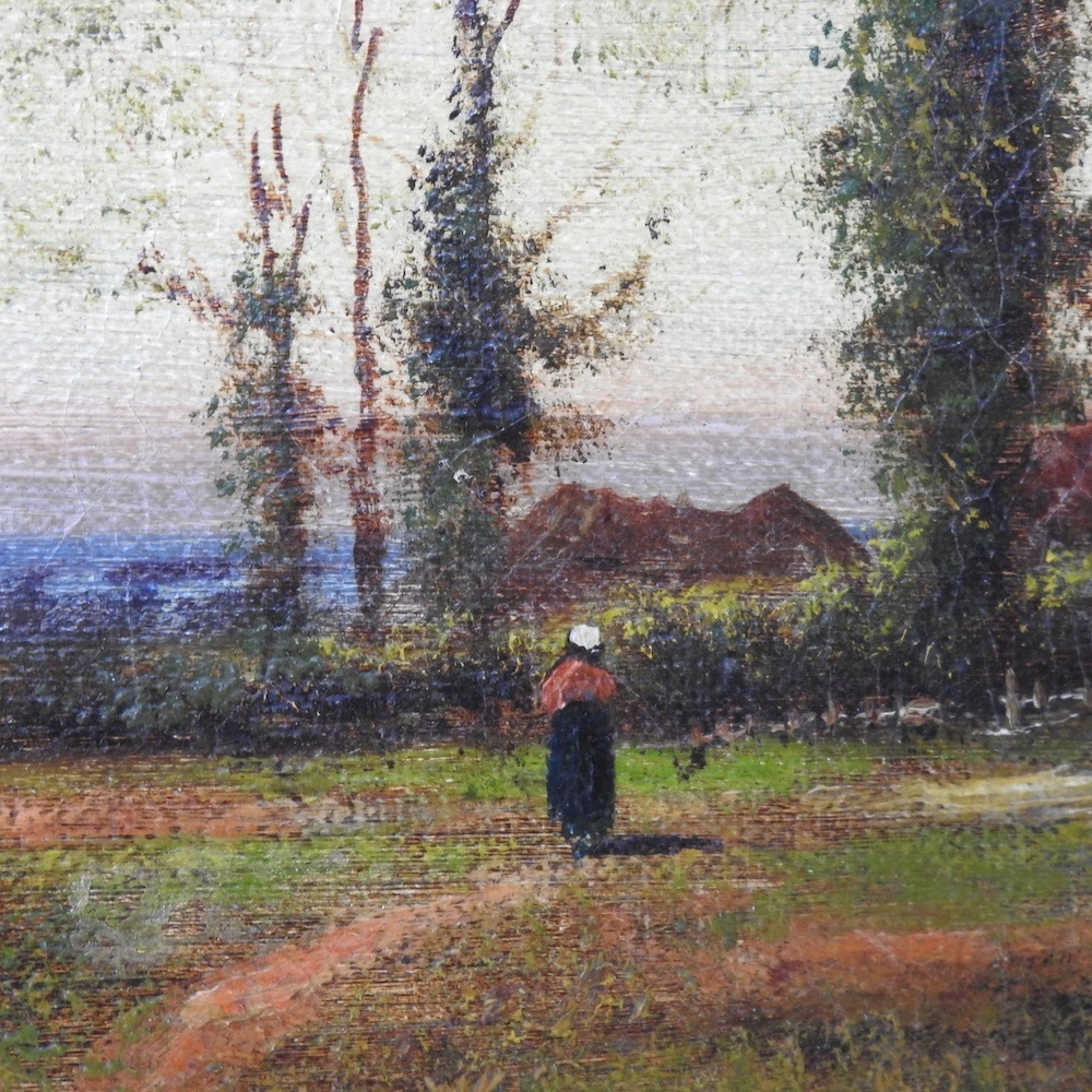 Henry Bates Joel | extensive sunset landscape with figures (1918 ...