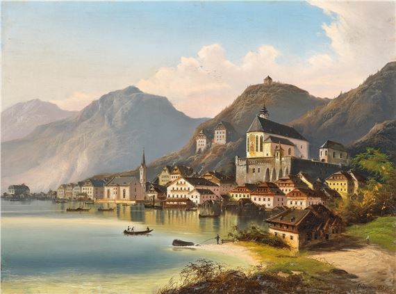 Johann Wilhelm Jankowski | Blick auf Hallstatt | MutualArt