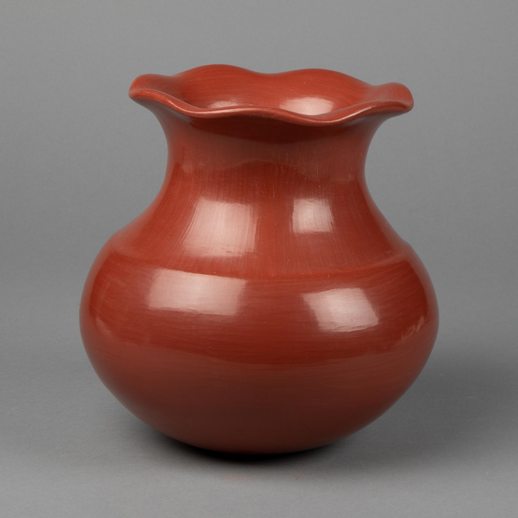 Virginia Garcia | Redware Jar with Fluted Rim | MutualArt