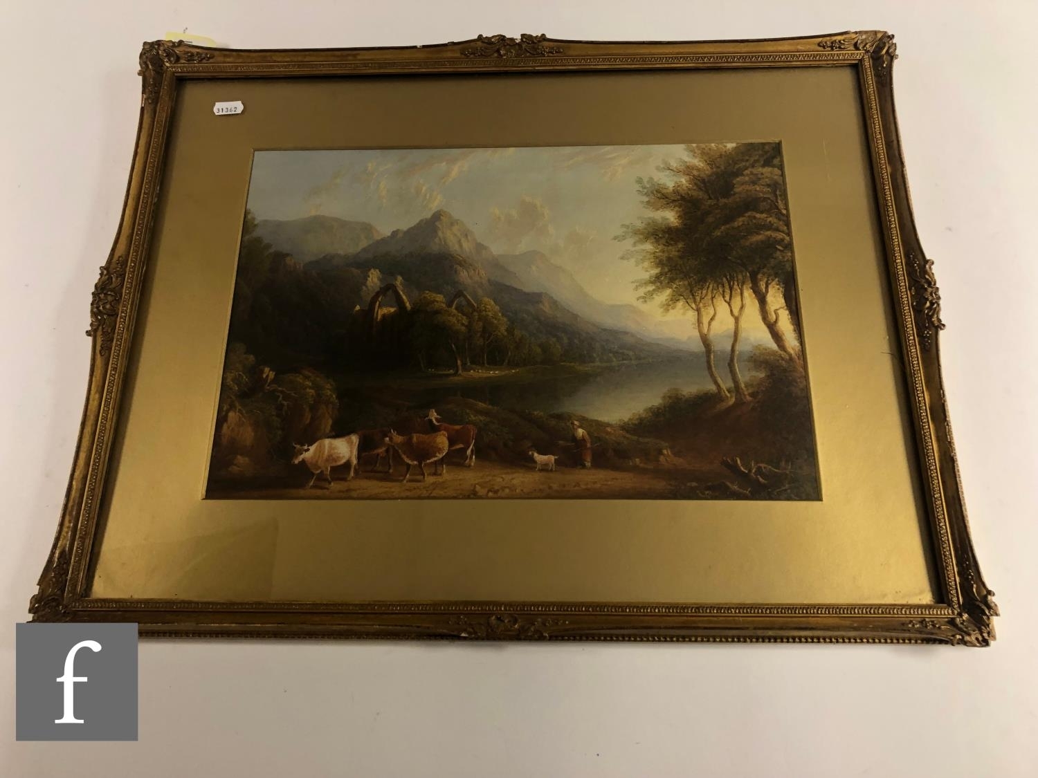 Anthony Vandyke Copley Fielding | A figure driving cattle in an ...