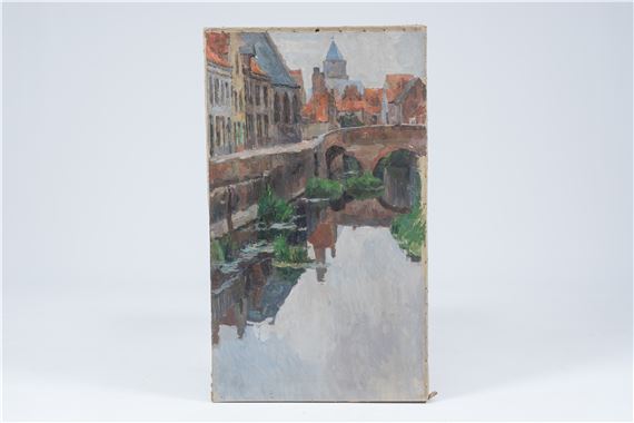 Albert Baertsoen | Canal houses, Holland (1898 - 1899) | MutualArt