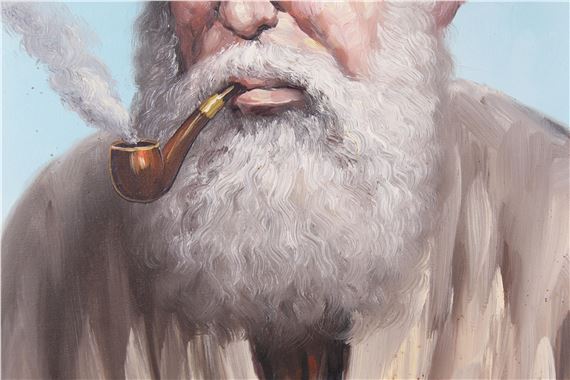 M. King | Portrait of a sea captain smoking a pipe | MutualArt