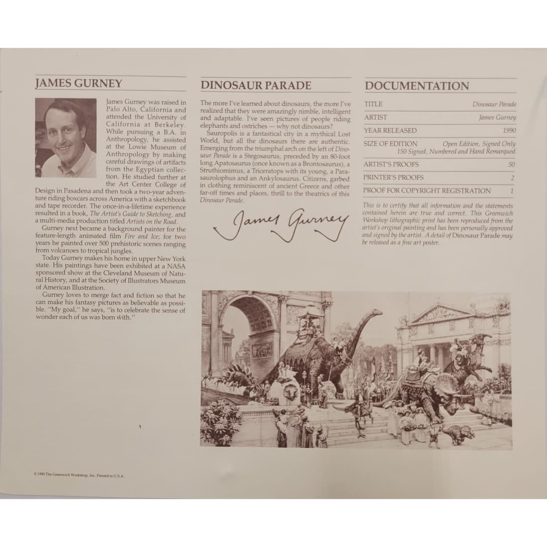 James Gurney | Dinosaur Parade (1958) | MutualArt