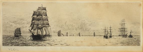 William Lionel Wyllie | Timber Ships on the Thames / A Collier on the ...