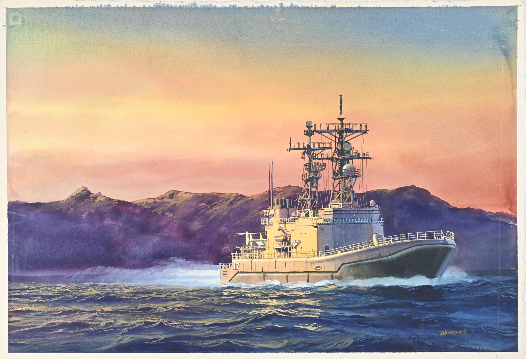 Tom Freeman | US Navy Vessel off the Coast | MutualArt