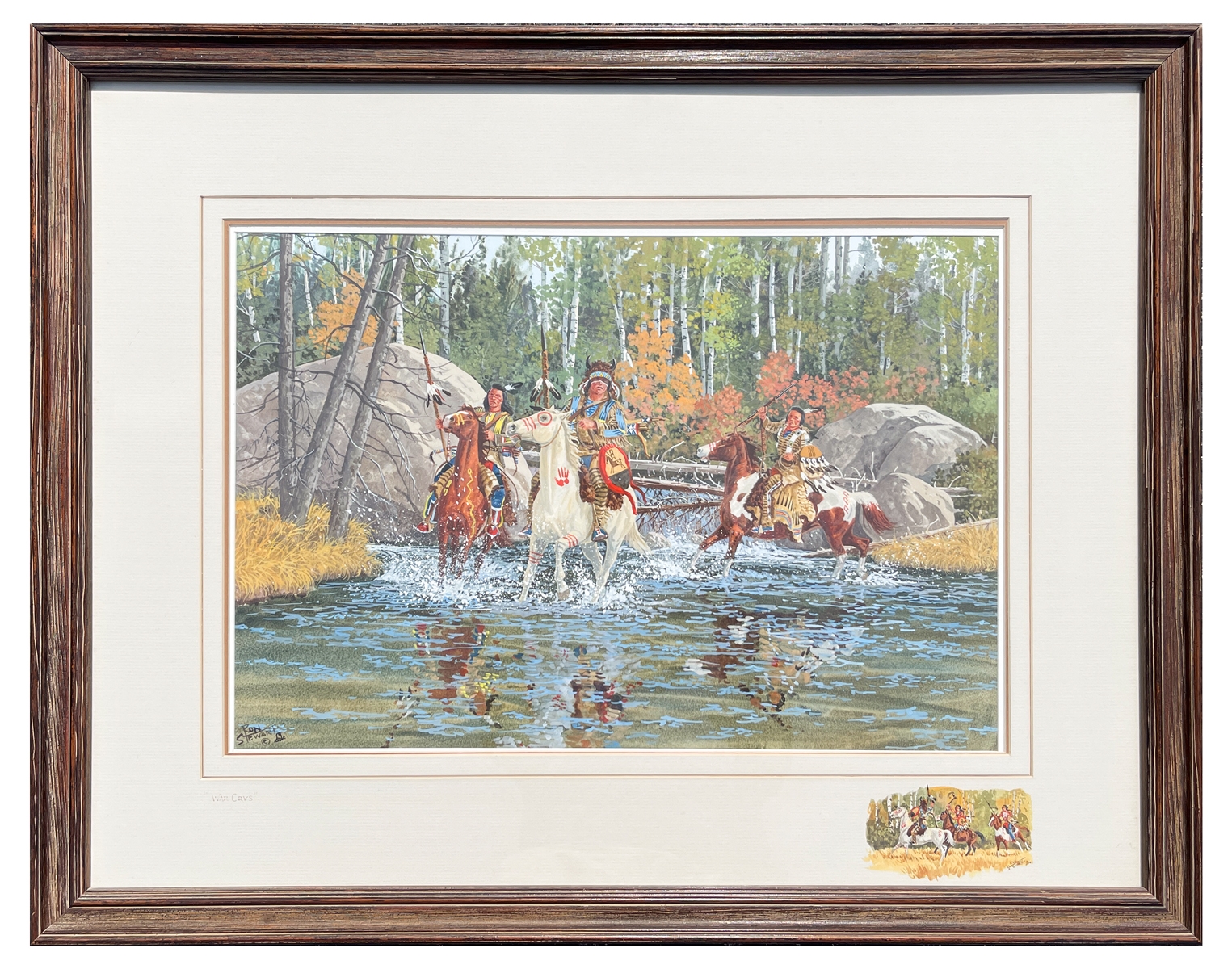 Ron Stewart | War Cries'', depicts Three Native American Warriors on ...