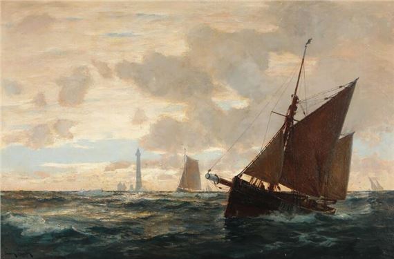 Erwin Gunter | Seascape with sailing ships | MutualArt