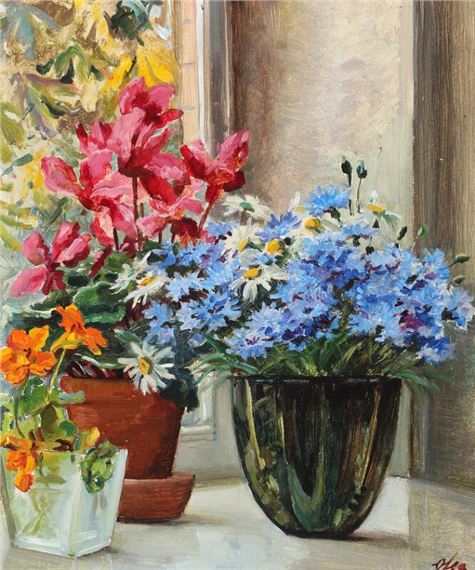 Grand Duchess Olga Alexandrovna | Still life with flowers | MutualArt