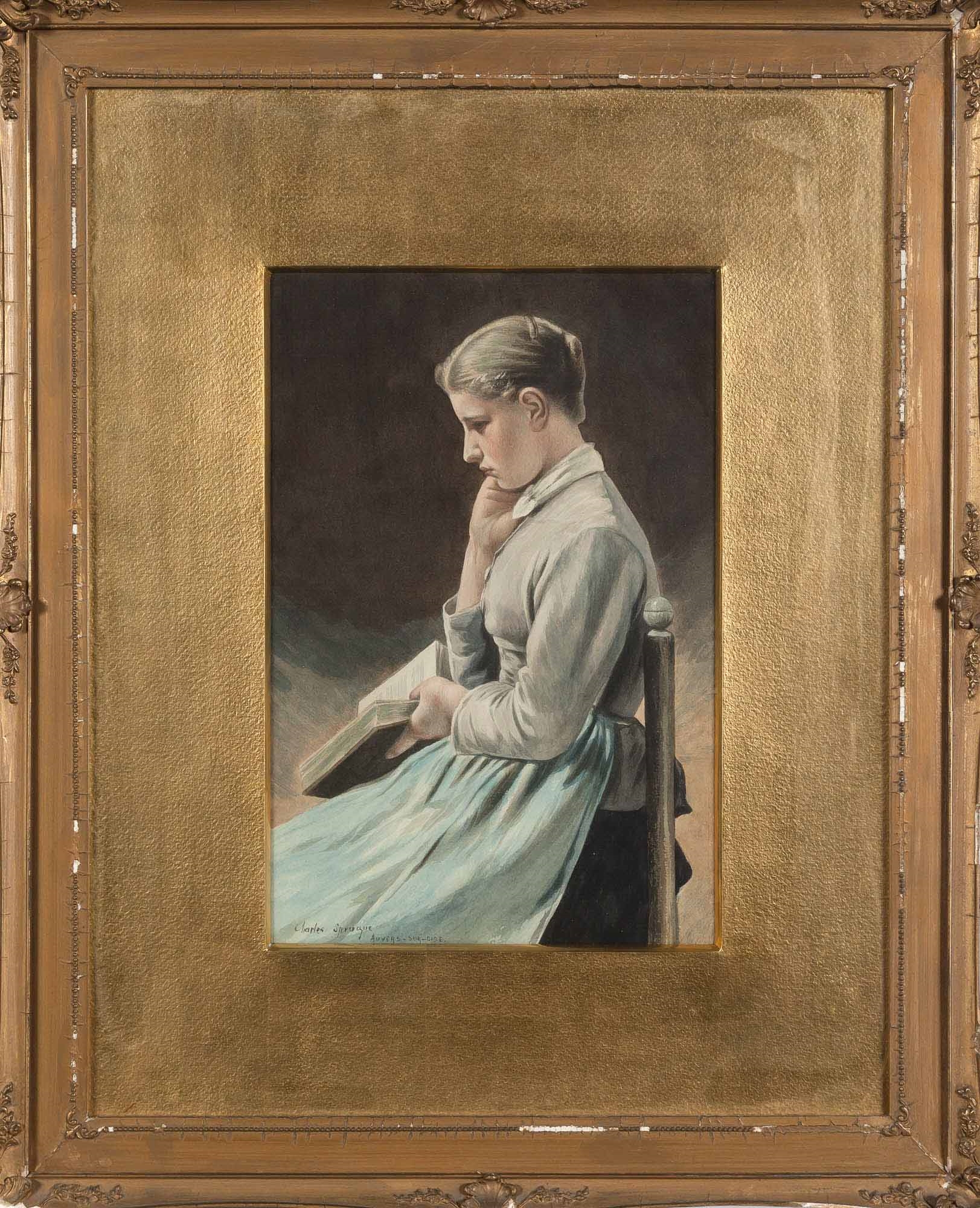 Charles Sprague Pearce | Portrait of a Young Girl Reading | MutualArt