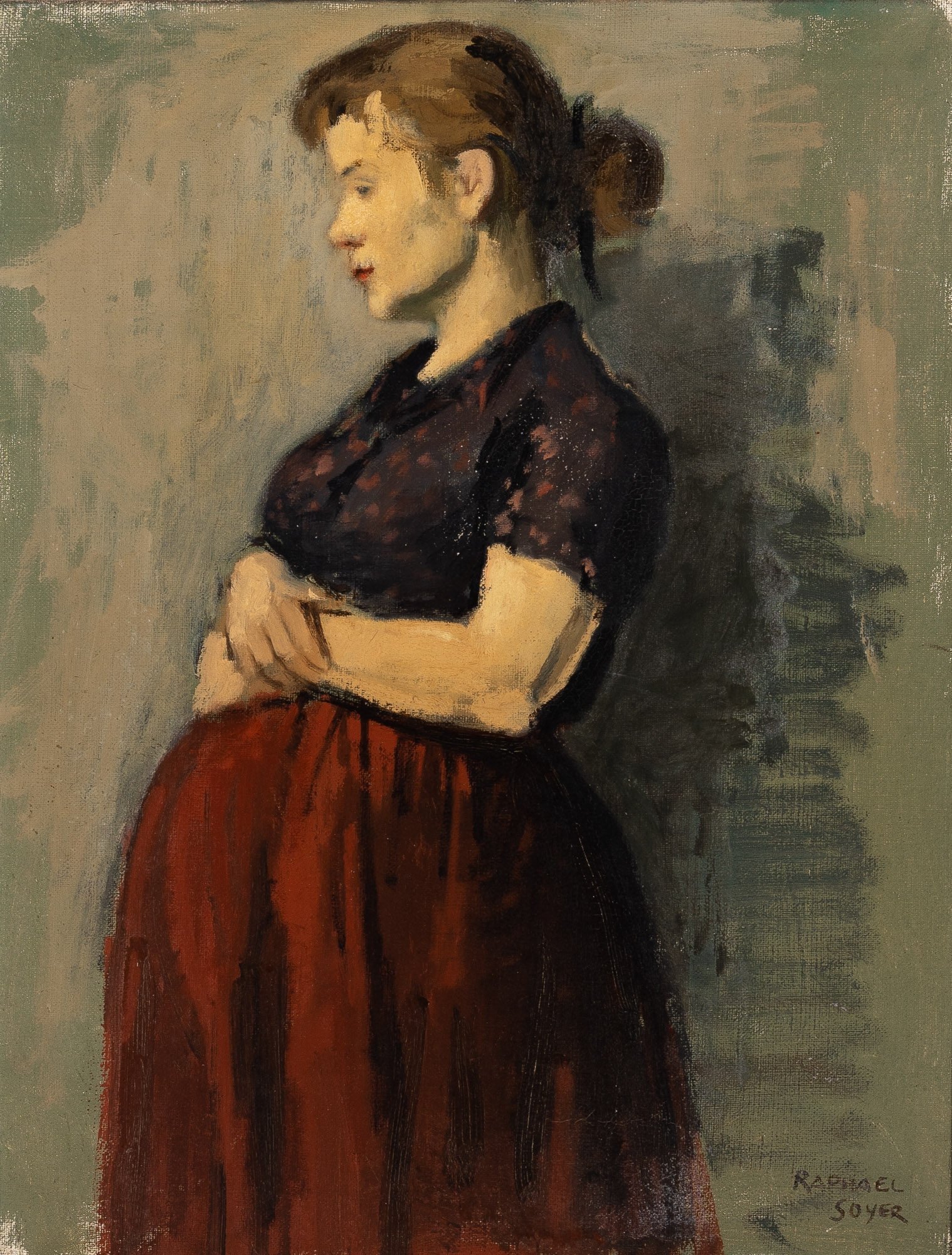 Raphael Soyer | Portrait of a Woman | MutualArt