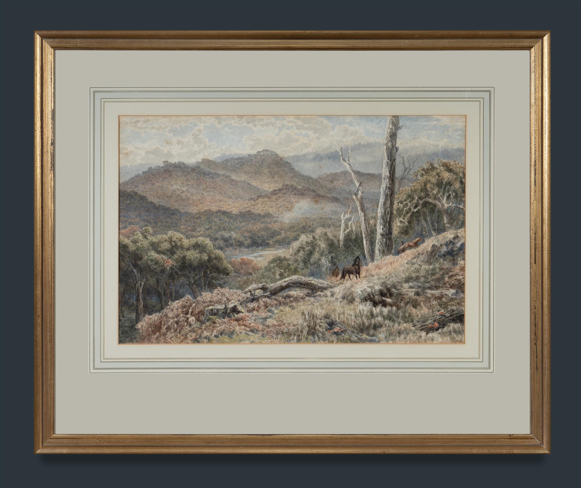 James Waltham Curtis | Brumbies in a Mountainous Australian Landscape ...