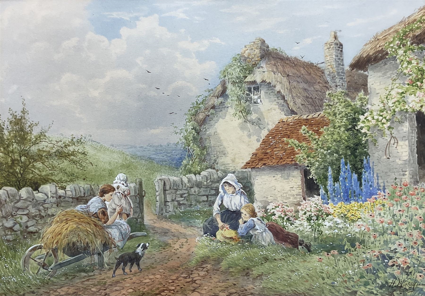 Henry Murray | Cottage Scene with Children Playing | MutualArt