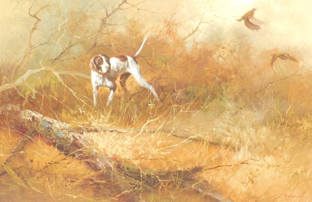 Eugene Kingman | Pointer flushing up game birds | MutualArt