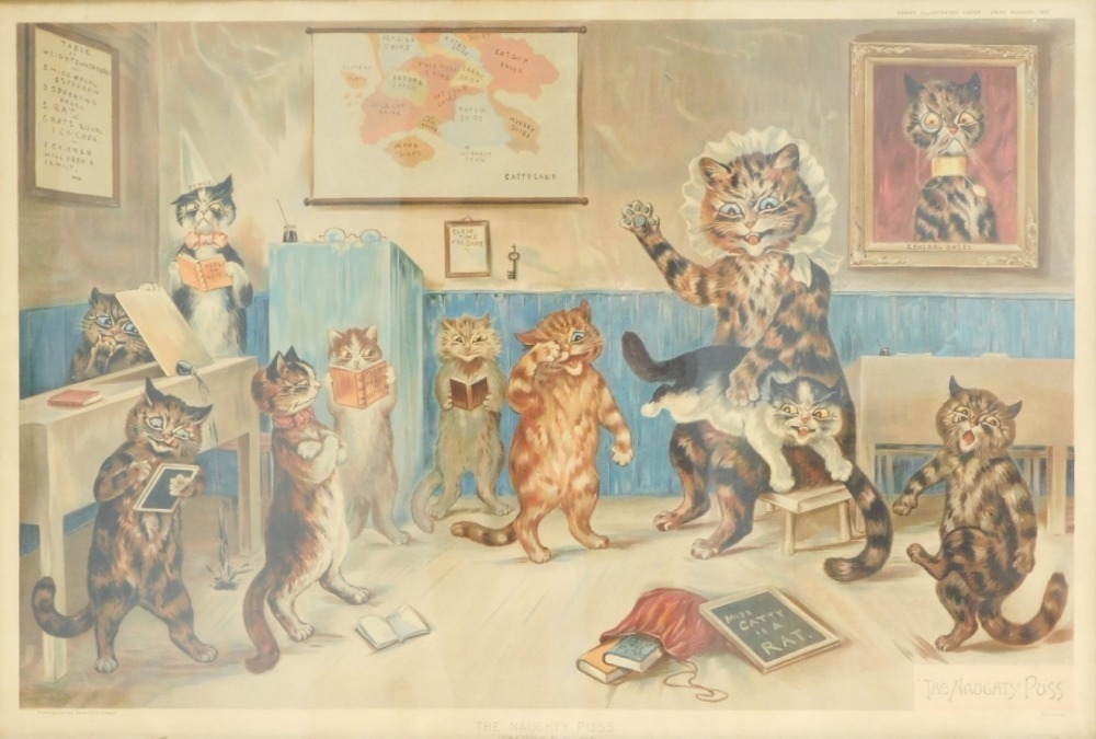Louis Wain | The Dogs' Academy and Mrs Tabitha's Cats' Academy (Early ...