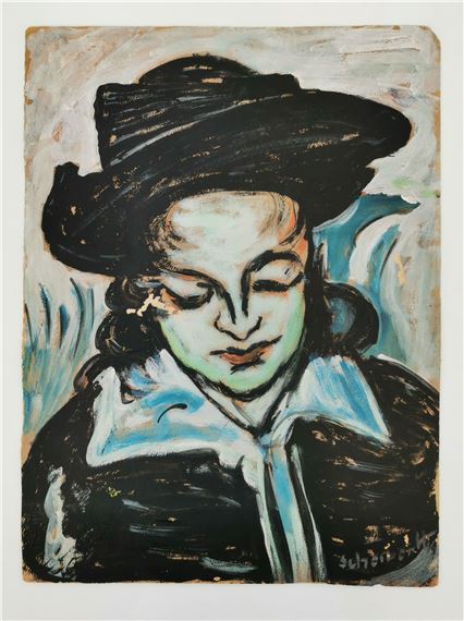 Hugó Scheiber | Bildnis einer Frau mit Hut | MutualArt