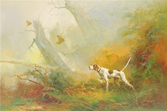 Eugene Kingman | Pointer flushing up game bird | MutualArt