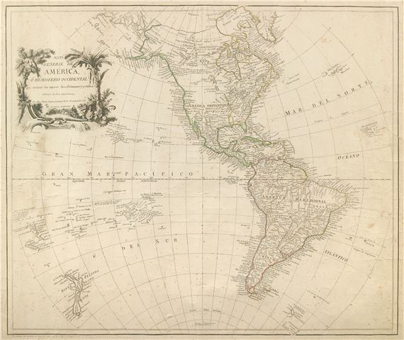 Tomás López de Vargas Machuca | Mapa general de América ó hemisferio ...