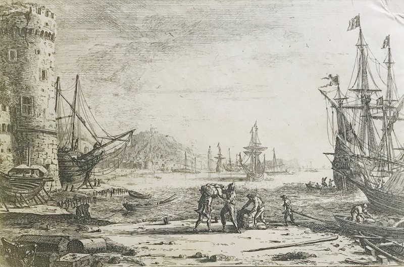 Claude Lorrain | Sea port with round tower. 1635-36 (1635 - 1636 ...