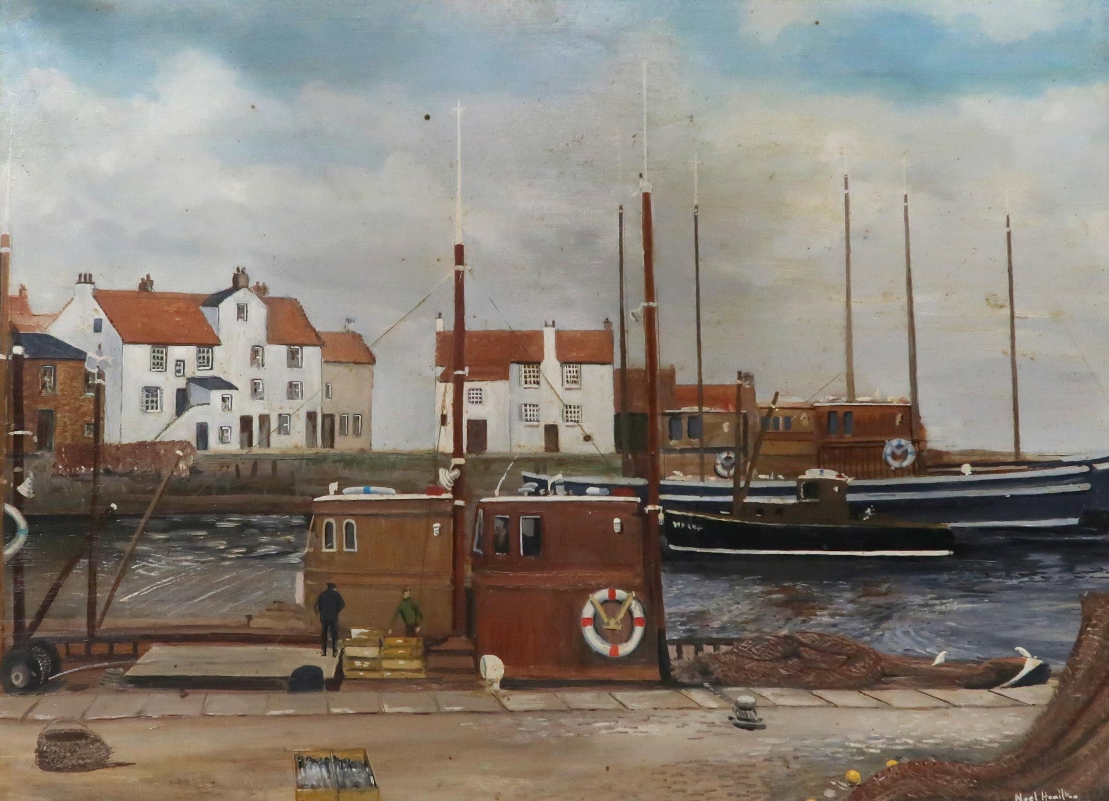 Noel Hamilton | Fishing boats in harbour | MutualArt
