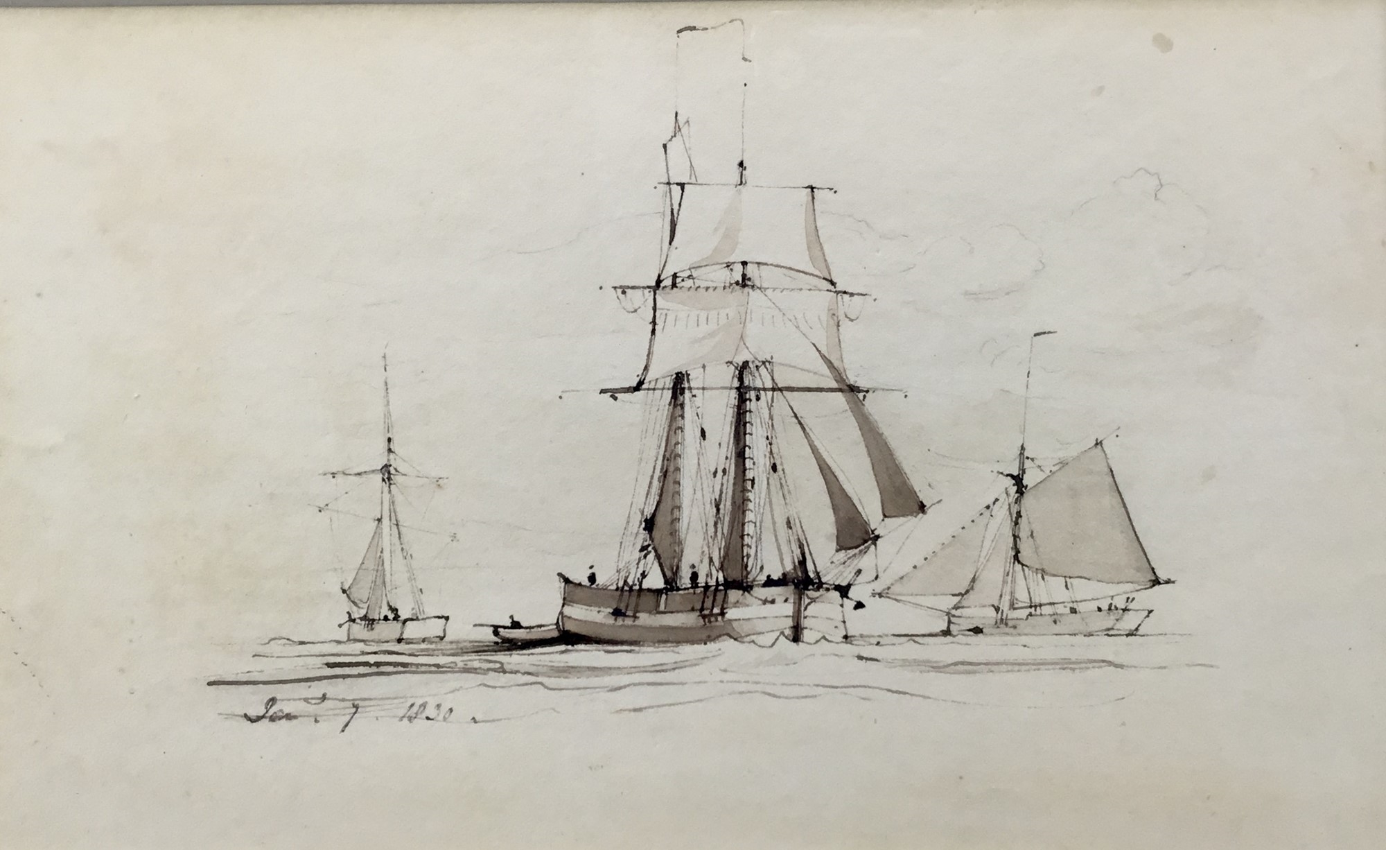 Calvert Richard Jones | watercolour study of ships at sea (1930 ...