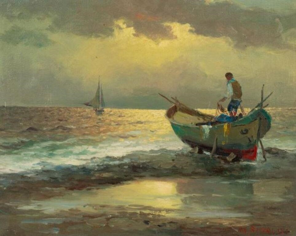 M. Rinaldi | A seascape at dusk | MutualArt