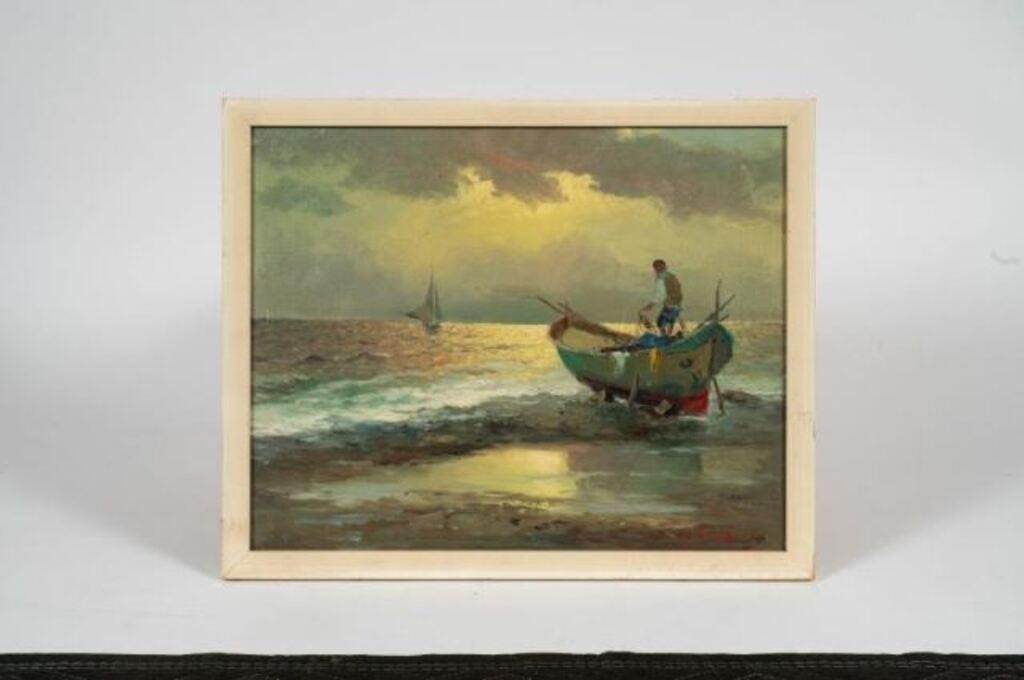 M. Rinaldi | A seascape at dusk | MutualArt