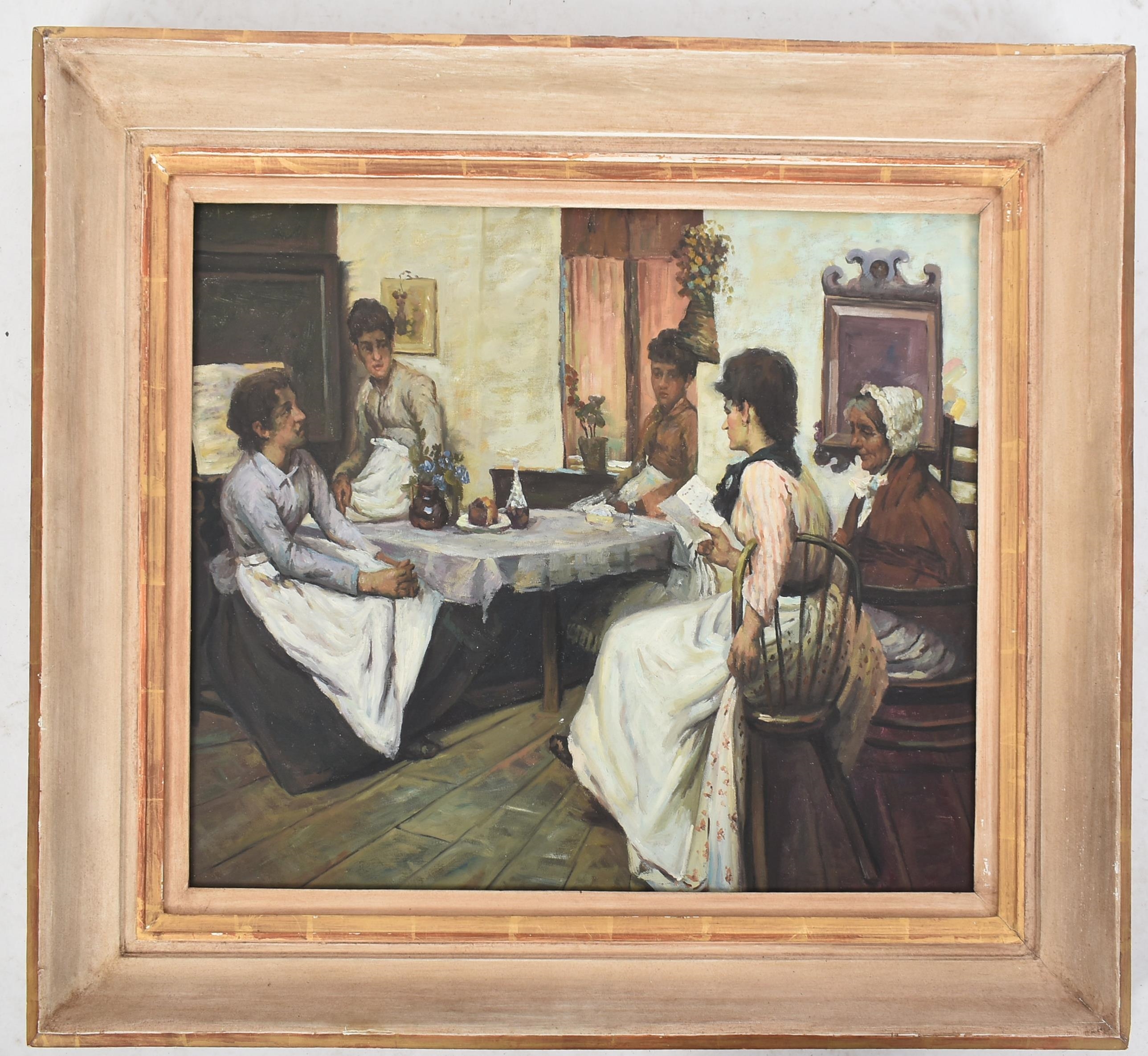 Pierre-Auguste Renoir | a family of five sitting around a dinner table ...