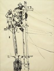 Maxwell Bennett Bates | The Lineman (1959) | MutualArt