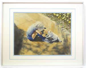 Bruce Cryer | Girl with a Cat | MutualArt