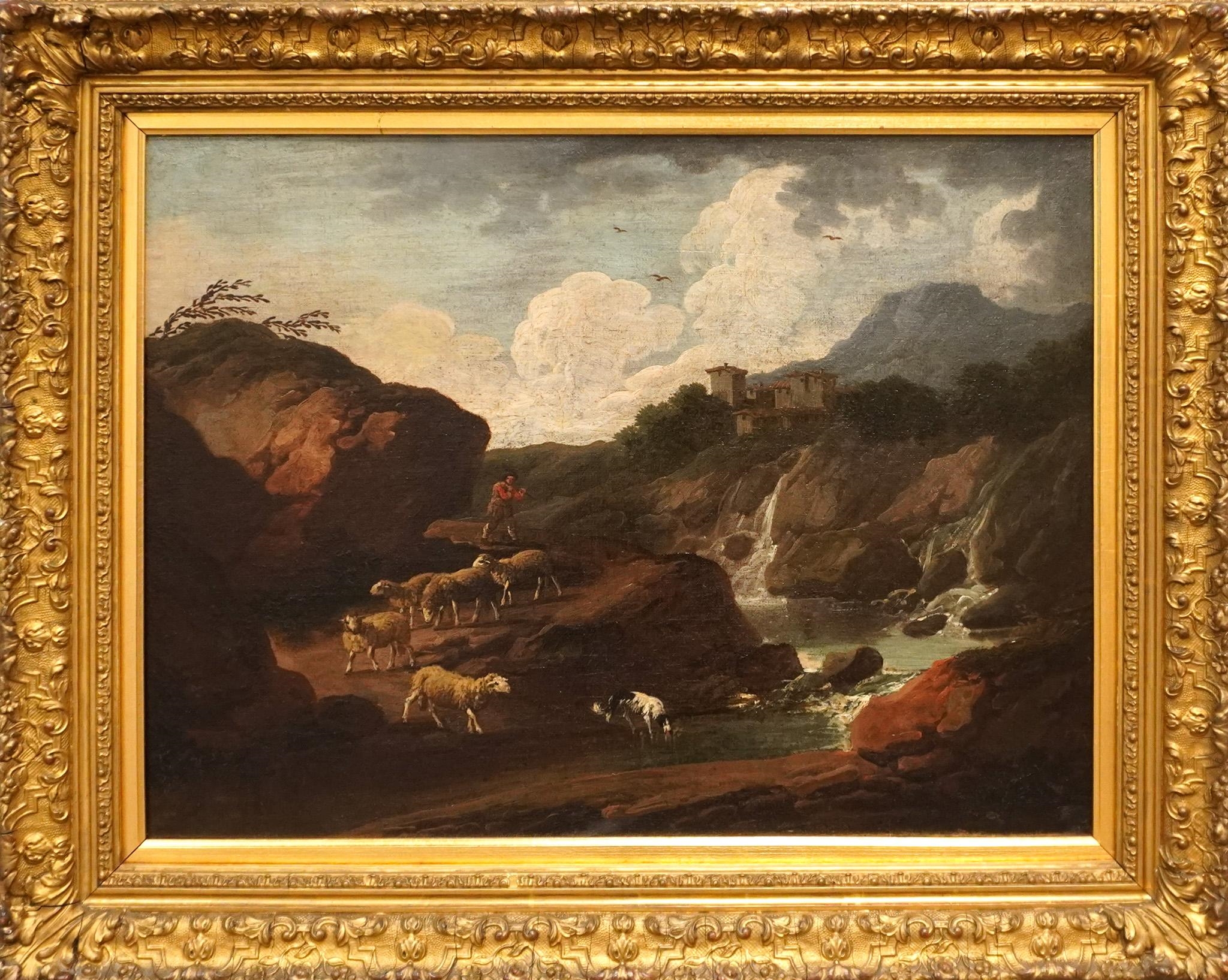 Johann Mechior Ross | Shepherd Crossing a Stream | MutualArt