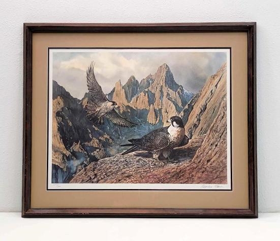 Charles Gause | Two Falcons on Cliffside | MutualArt