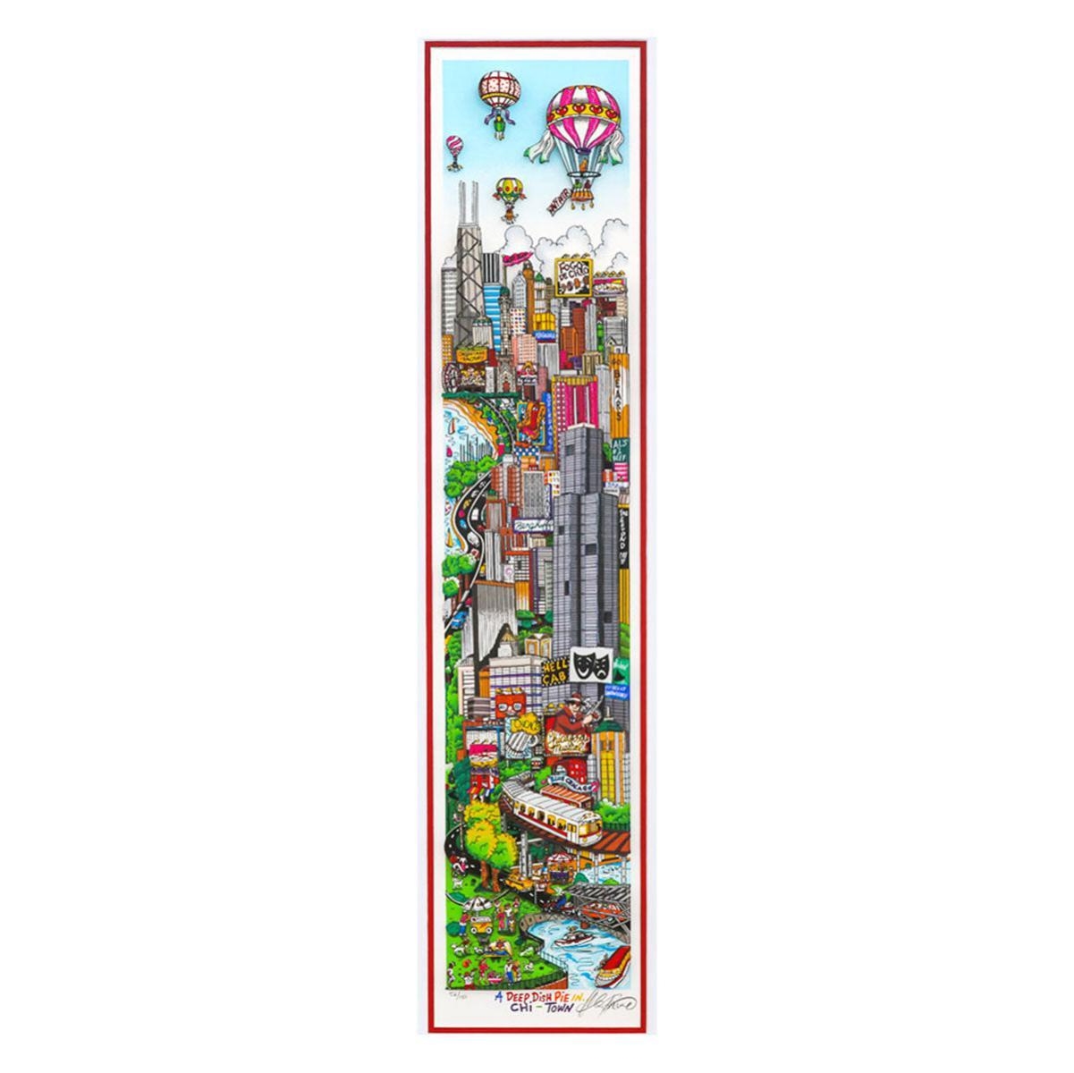 Charles Fazzino | A DEEP DISH PIEâ ¦IN CHI-TOWN | MutualArt