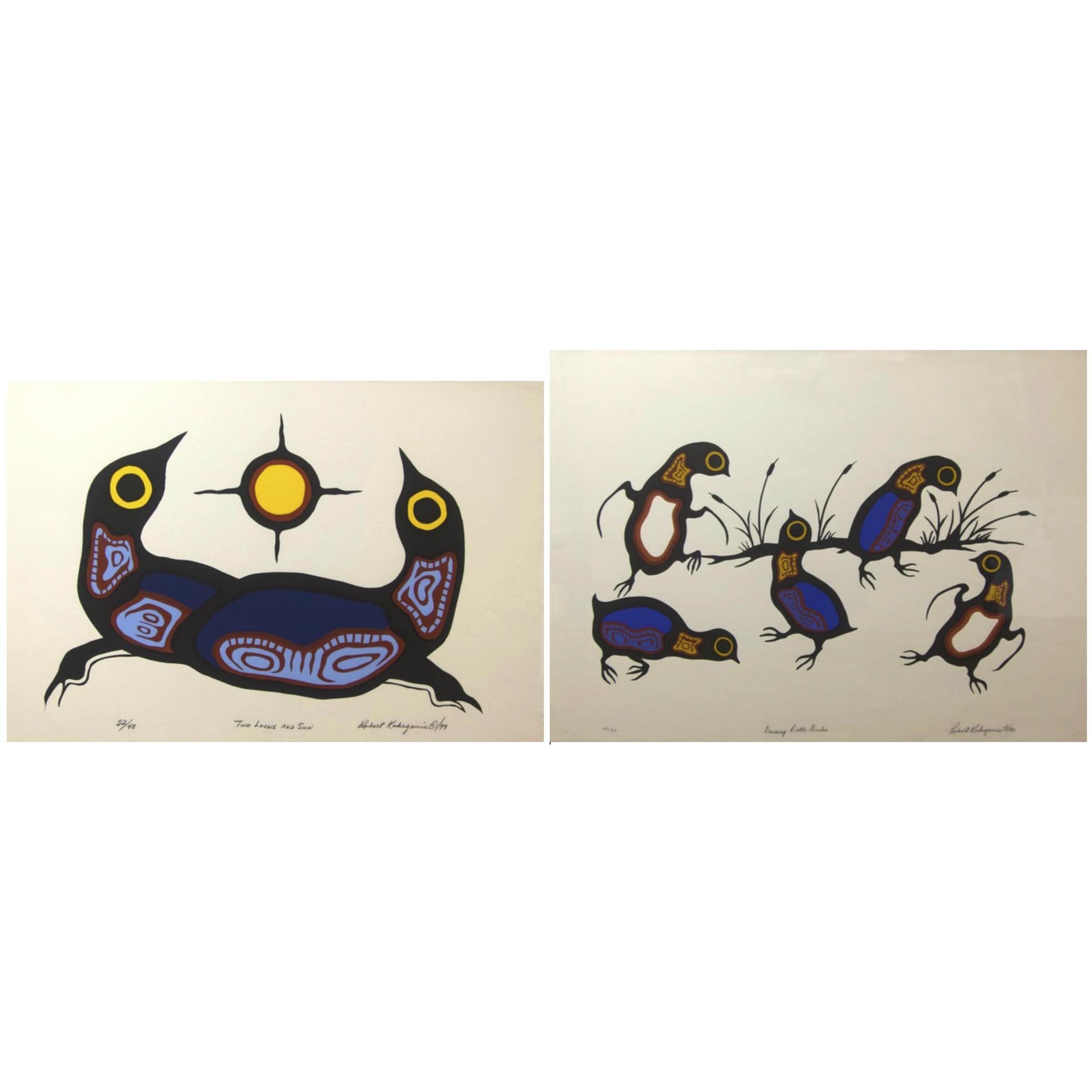 Robert Kakegamic | TWO LOONS AND SUN & DANCING LITTLE DUCKS (80 ...