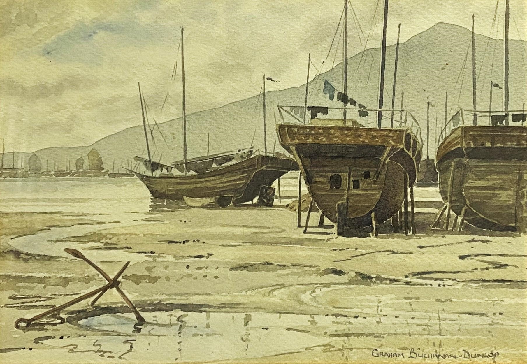 GRAHAM BUCHANAN DUNLOP | Careened Sailing Ships | MutualArt