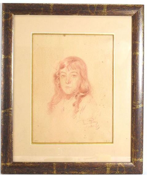 Rene Pean | Portrait de jeune fille (1915) | MutualArt