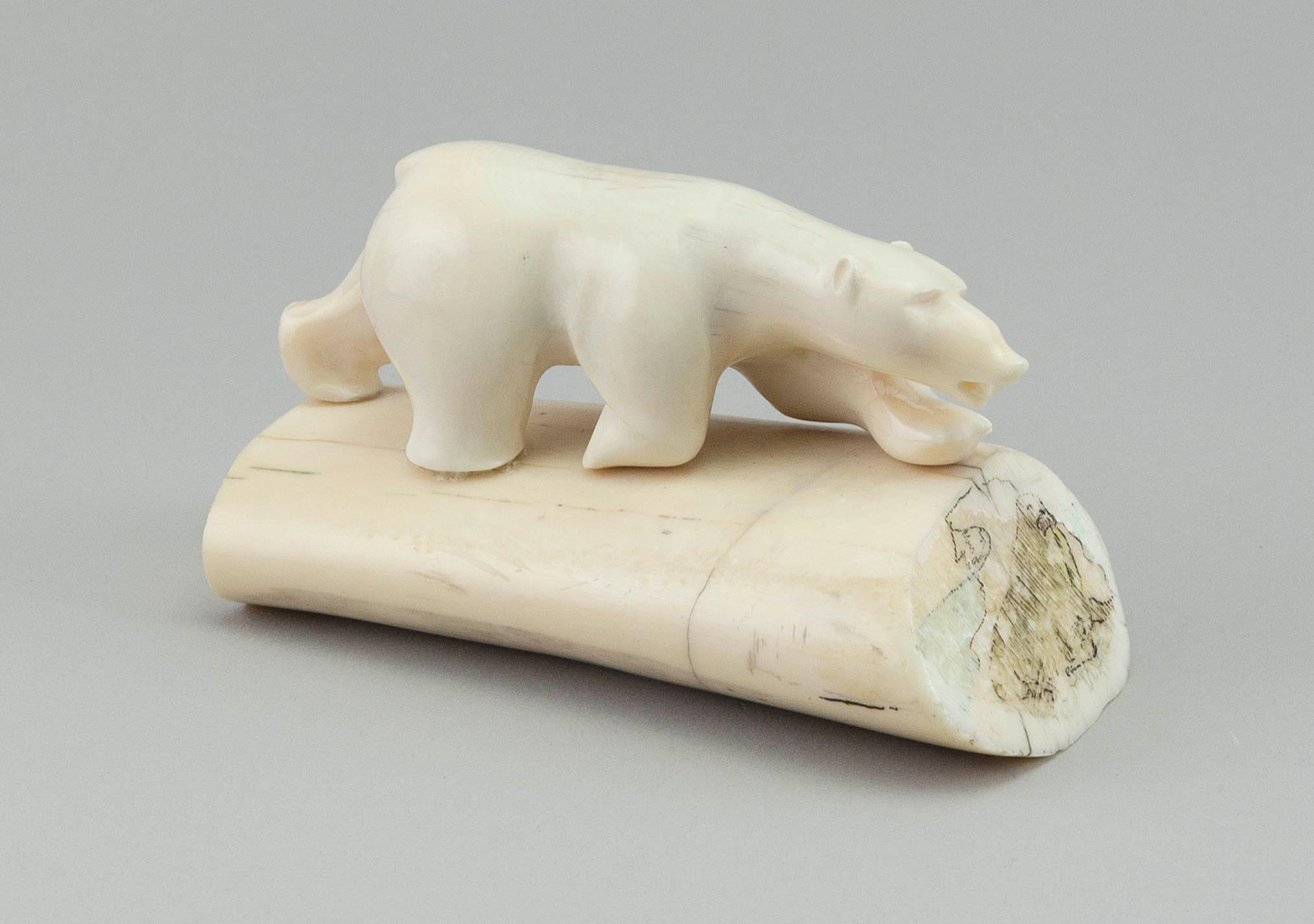 Paul Nattanguk | ESKIMO WALRUS CARVING OF A POLAR BEAR | MutualArt