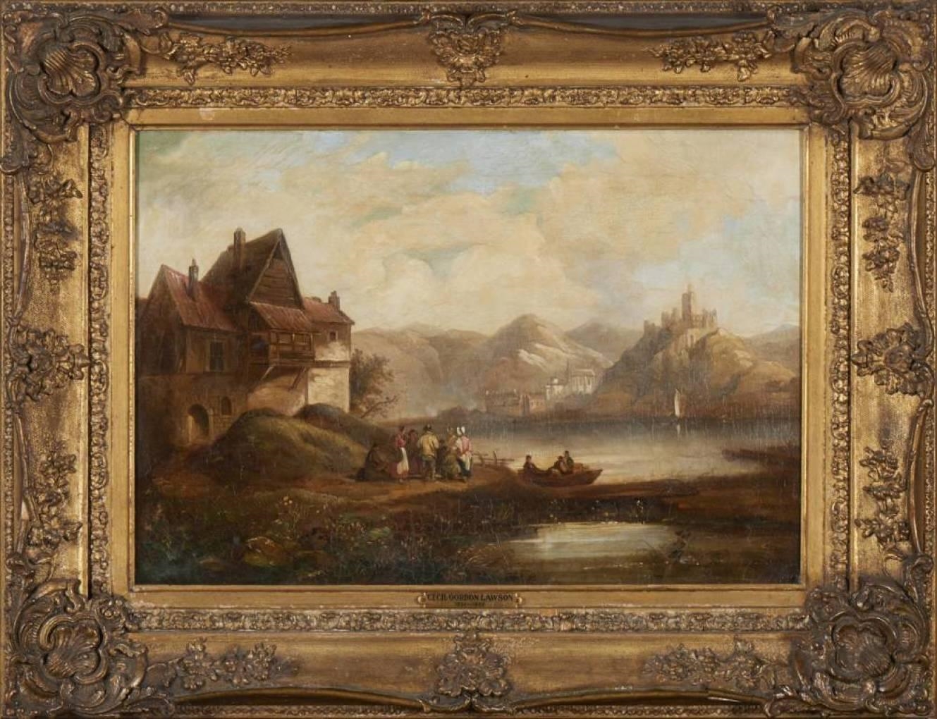 Cecil Gordon Lawson | Landscape with lake and figures | MutualArt